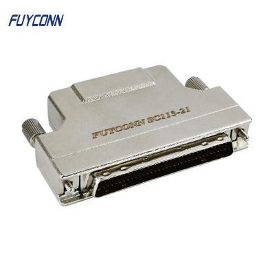 Cina connettore maschio della tazza MDR della lega per saldatura del connettore di 50Pin SCSI con il cappuccio del metallo in vendita