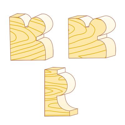 China Three Types TCT Corner Beading Bits A/B/C Edge Forming Cutters For Millwork for sale