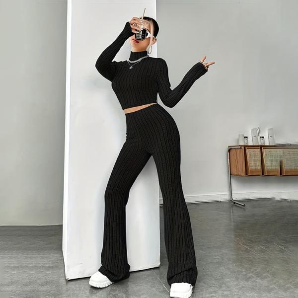 Quality Women s Sweaters for Daily Wear Occasion with Regular Fit in Fall Season Women's Set Long sleeved Pants Knitted Sweater for sale