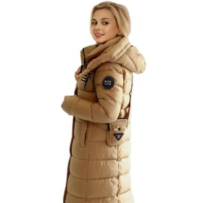 China FODARLLOY 2022 winter puffer jacket ladies warm hooded cotton-padded clothes women slim long down winter jackets women coats for sale
