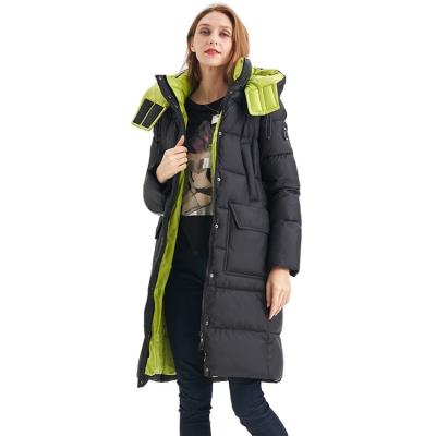 China FODARLLOY 2022 Custom OEM Puffer Jacket Women Duck Down Thicken Winter Long Coat Yellow for sale