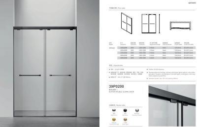 Cina Acciaio inossidabile 304, vetro temperato, porta scorrevole, nero opaco, bagno, doccia in vendita