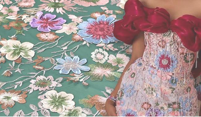 2023 Newest design velvet lace fabric top quality and beautiful color velvet lace for wedding