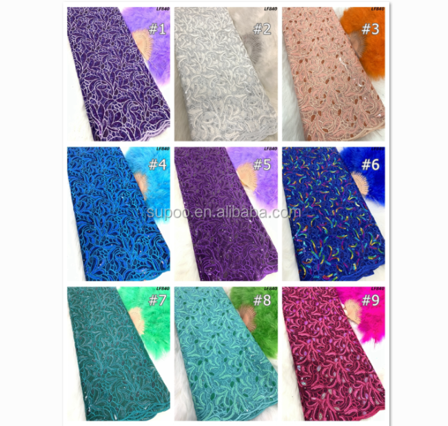2019 Nigeria Best selling emerald green flowers embroidery sarees african tulle net lace fabric for party dress