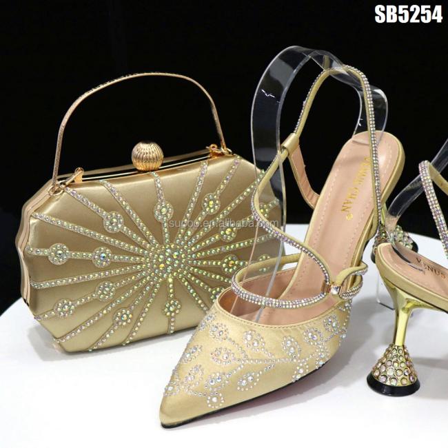 Factory Direct Sales ladies shoes and bag set Good Price Party Shoe And Bag Sets