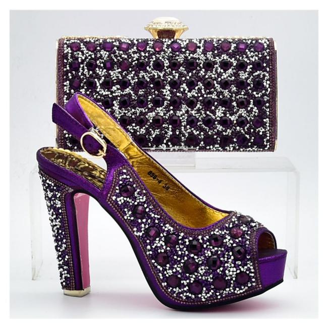 Promotional OEM Factory Manufacturer Nigerian Party Shoe And Bag Set