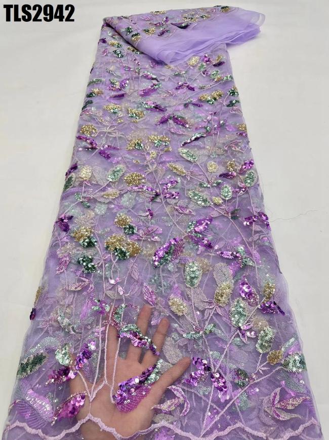 embroidered fabric for ladies african lace fabric sequin embroidered lace tulle for dress sequins lace fabric wedding dresses