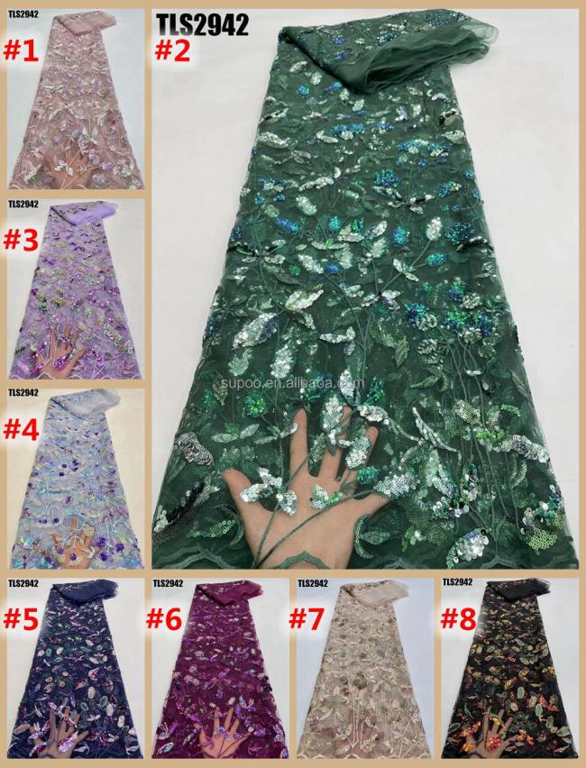 embroidered fabric for ladies african lace fabric sequin embroidered lace tulle for dress sequins lace fabric wedding dresses
