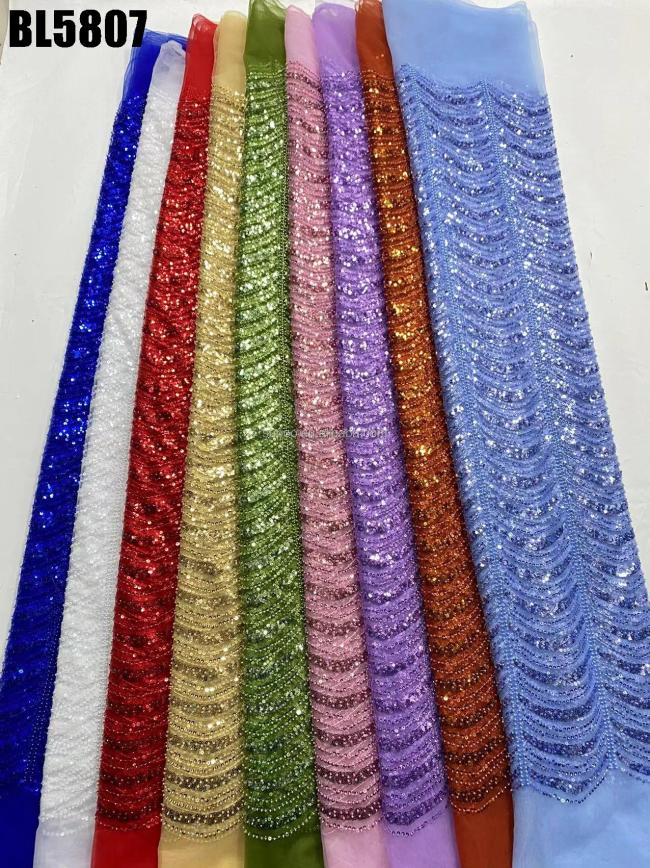 Middle East Muslim Arabian wedding dress heavy Handmade embroidery beaded bridal fashion lace fabric beaded French sequined