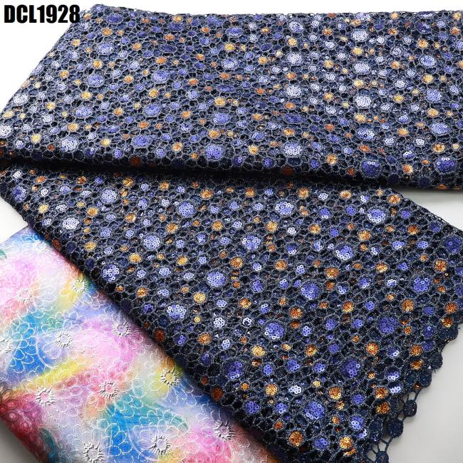 High quality watersoluble embroidery fabric newest big cord lace aso ebi fabric elegant and comfortable for women wedding dress