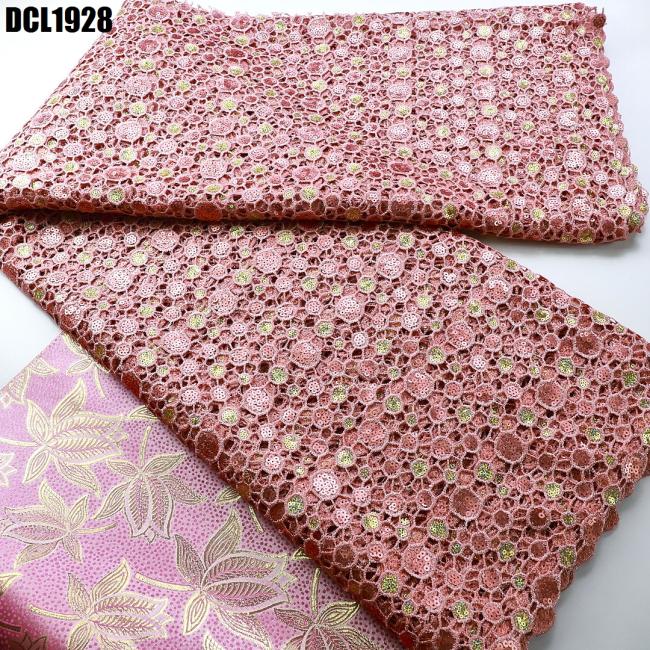 High quality watersoluble embroidery fabric newest big cord lace aso ebi fabric elegant and comfortable for women wedding dress