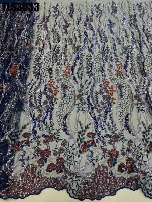 China 2023 Newest sequins lace with stone good quality sequins lace fabric beautiful sequin beaded lace fabric luxury for wedding for sale