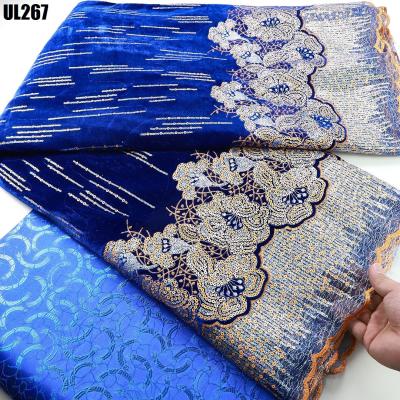 China 2023 Newest design velvet lace fabric top quality and beautiful color velvet lace for wedding for sale