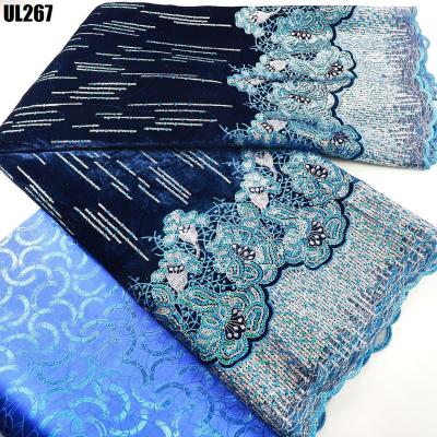 China 2023 Newest design velvet lace fabric top quality and beautiful color velvet lace for wedding for sale