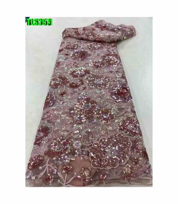 China african  embroidery fabric High Quality  Luxury Embroidery Sequined Fabric Cotton Embroidery Fabric For Wedding for sale