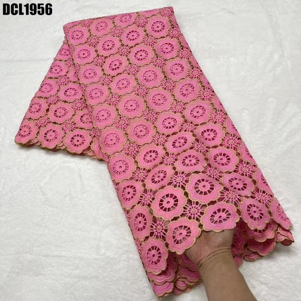 Quality Korea cord lace fabric 2023 high quality white Nigerian guipure lace fabrics for sale