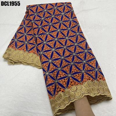 China Beige African Cord Lace Fabric Guipure Cord Lace Fabric for Party Wedding Dresses for sale
