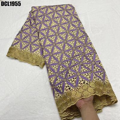 China Beige African Cord Lace Fabric Guipure Cord Lace Fabric for Party Wedding Dresses for sale