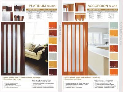 China Lightweight PVC Folding Door Wooden Design Soft - Joint With Wheels Runner for sale