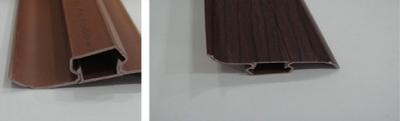 Cina Profilo di bordatura delle coperture di legno del PVC della prova 80% della polvere con il modello di legno del grano in vendita
