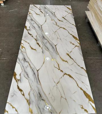 China Spc High Gloss Samble Marble White Spc Wall Panel Bathroom Wall Panels Spc Online Shopping Website for sale