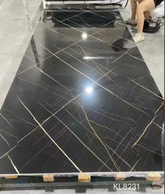 China Commercial Buildings Black Pvc Wall Panels Grey Bathroom  Pvc Shower Cladding for sale