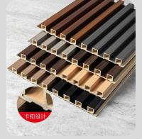 China Gray 3d Fluted Wall Panel 150mm 17mm Plastic Wood Effect Cladding for sale