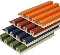 China Stripes Plaid Pvc Fluted Wall Panel Wpc Plastic Cladding Sheets 2.9m for sale
