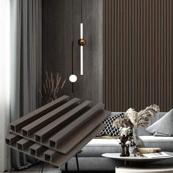 Quality 160 X 24mm Fluted Wall Panel 2900mm Fireproof Wpc Marble Cladding Indoor Fluted for sale