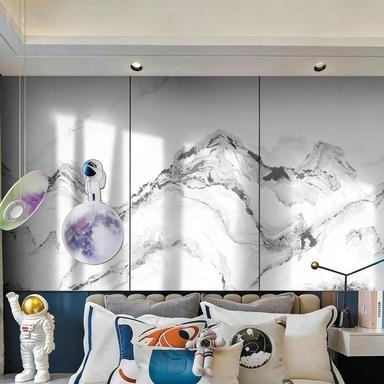 China Marble Fiber Pvc Panel Decoration WPC PET  3d Plastic Wall Panels for sale