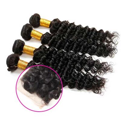Cina Estensioni brasiliane vergini nere naturali dei capelli, 4 pacchi di capelli brasiliani in vendita