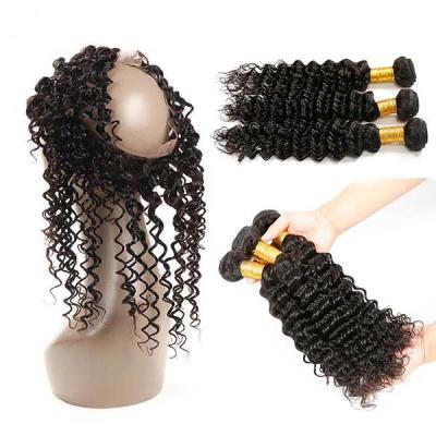 China Genuine 360 Deep Wave Frontal , 24 Inch 360 Deep Wave Frontal No Split Hair for sale