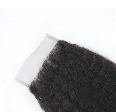 China 100 comprimentos personalizados retos perversos real liso do fechamento do laço do cabelo humano à venda