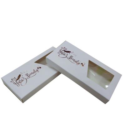 Cina Logo Standard Size Cosmetic Paper su ordinazione insacca i contenitori di ciglio della finestra del PVC del quadrato in vendita