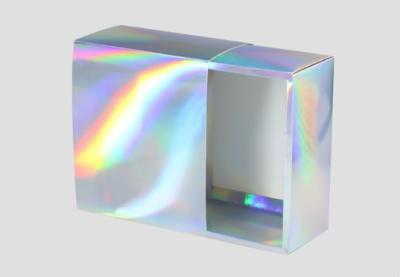 China Holographic Rainbow Magnetic Flip Top Box Cosmetic Skincare Packaging Custom Logo Printing for sale