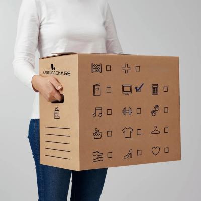 China Matt Glossy Foldable Moving Box 49cm Rigid Cardboard Boxes With Lids for sale