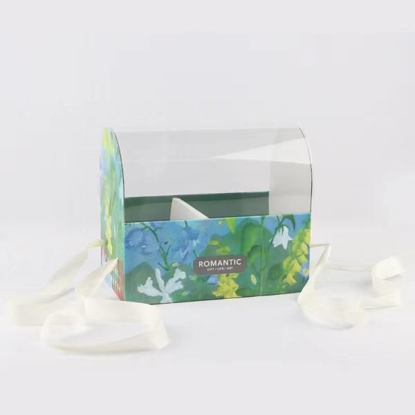 Quality Clear Top Romantic Corrugated Display Boxes Red Floral Cake Packaging Box for sale
