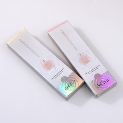 China Cosmetic Silver Cardboard Boxes Custom Printed Eyelash Brushes Lipsticks Cosmetic Boxes for sale