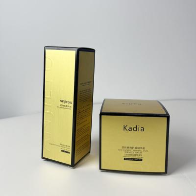 China Silver Cosmetic Packaging Box Stamped UV Embossing Custom Skin Care Boxes for sale