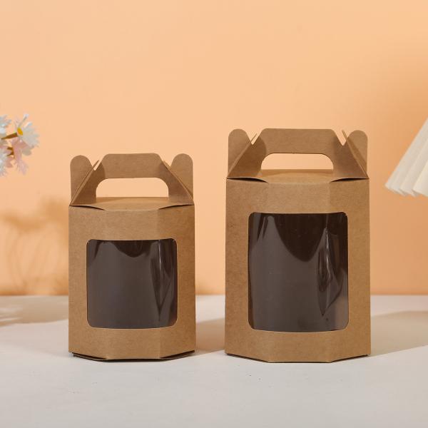 Quality Joyful Festive Corrugated Display Boxes Octagon Handheld Folding Gift Box Clear for sale