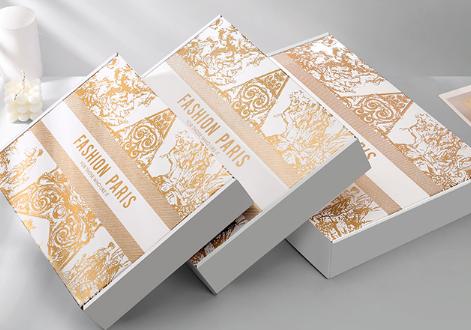 Quality Customized Size White Corrugated Gift Boxes Gold Foil Stamped Shipping Box for sale