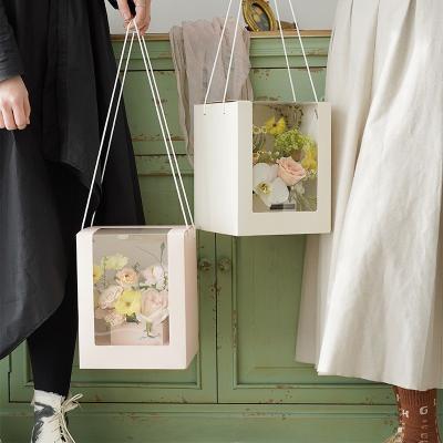 China Eternal Blooms Cardboard Display Boxes Transparent  Flower Windowed Cake Boxes for sale