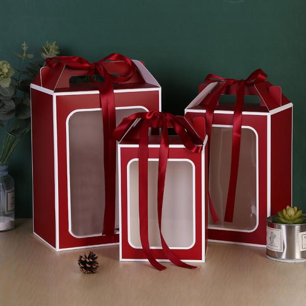Quality Gift Custom Printed Corrugated Boxes Windowed Handled Valentine'S Day Surprise for sale