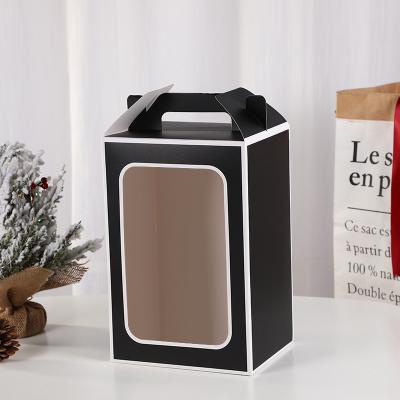 China Caja de cartón de exhibición negra, rosa y blanca, caja de regalo de Kraft reciclado, recubrimiento UV en venta