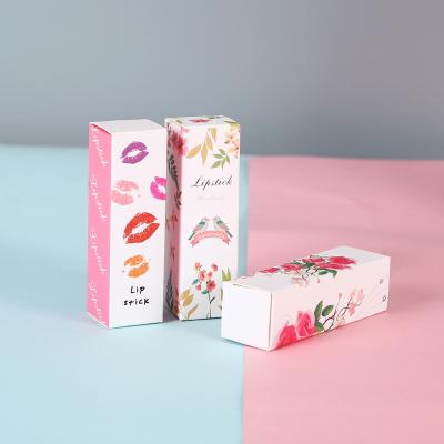 China Glossy Matte  Cosmetic Packaging Box Lip Balm Paper Lipstick Packaging Gift 8.5cm for sale
