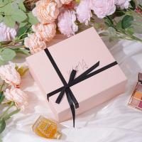 Quality Pink Ribbon Rigid Gift Box Cosmetic Valentine Pink Corrugated Boxes for sale
