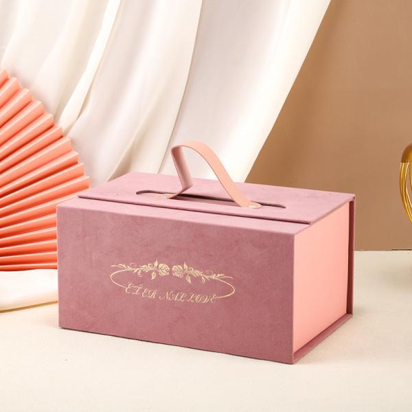 Quality Velvet Textured Foldable Gift Boxes Stamping Customizable Gold Foil Packaging for sale
