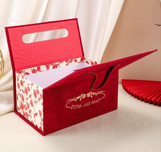Quality Velvet Textured Foldable Gift Boxes Stamping Customizable Gold Foil Packaging for sale