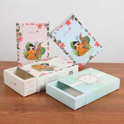 China Floral Tea Foldable Paper Boxes Socks Bake Cardboard Drawer Boxes Foldable for sale