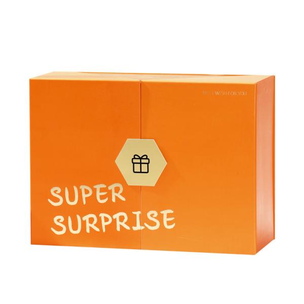 Quality Double Opening Perfume Foldable Gift Boxes Orange Foldable Cardboard Watch Case for sale